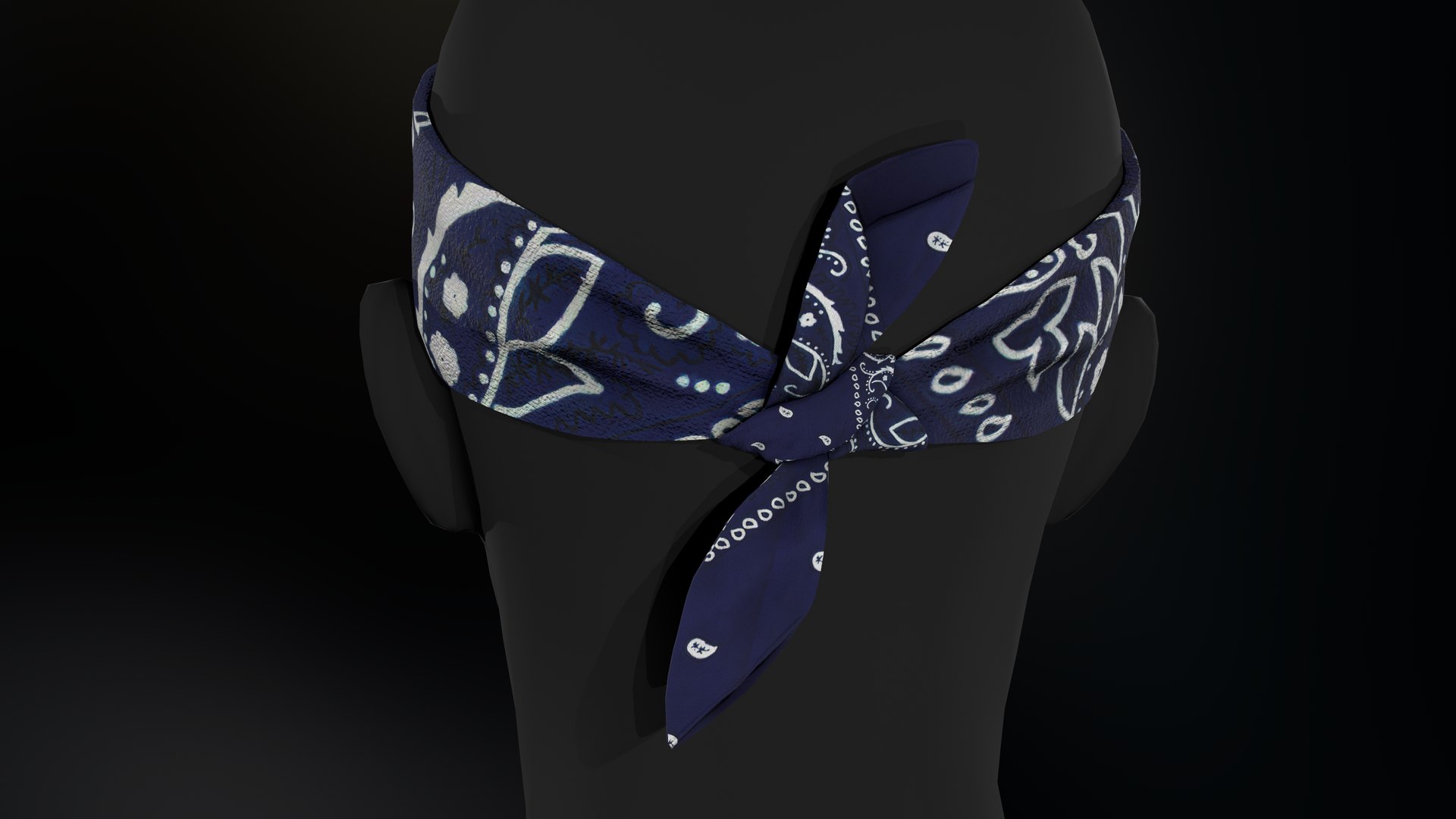 Blue Paisley Bandana 3D Model - TurboSquid 1635312