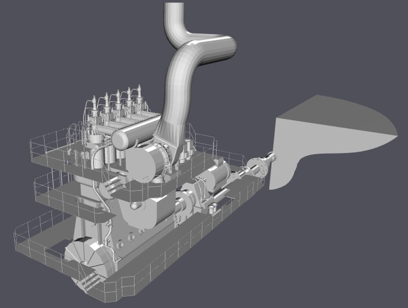 Main Engine Cargo Ships 3d Model