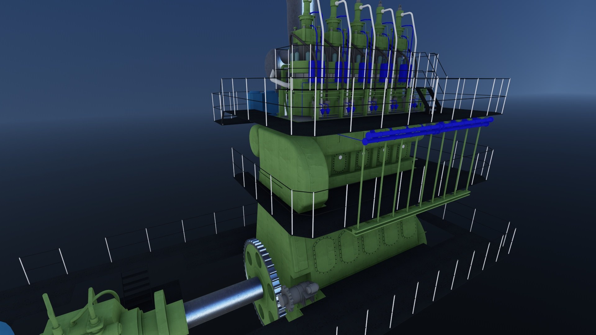 Main Engine Cargo Ships 3d Model
