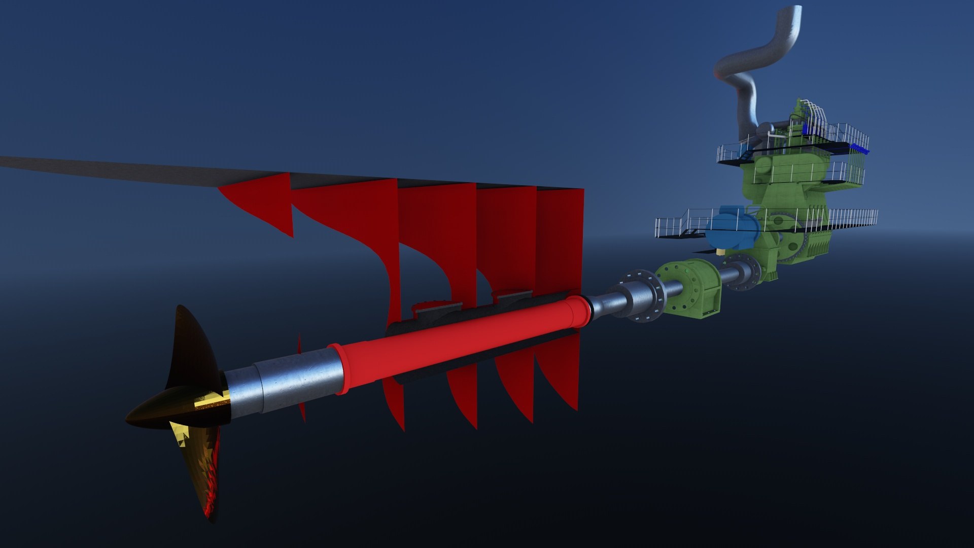 Main Engine Cargo Ships 3d Model