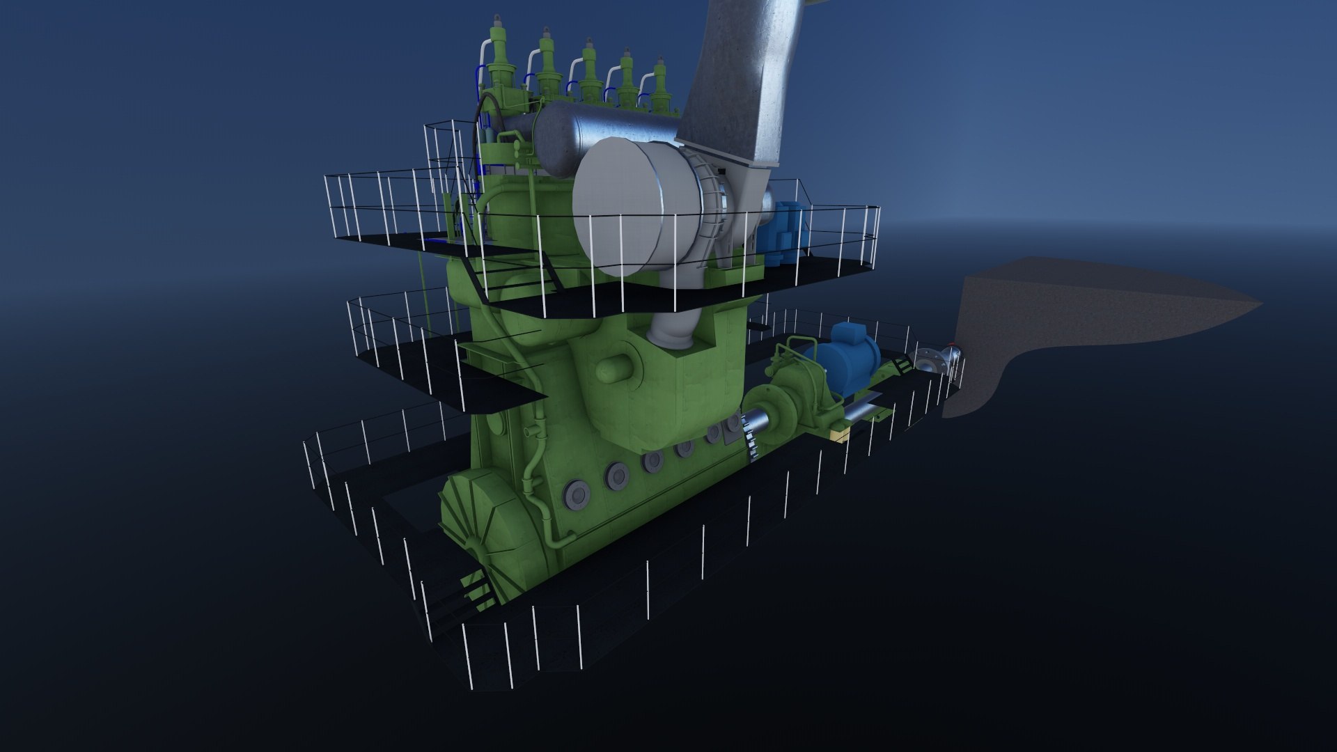 Main Engine Cargo Ships 3d Model