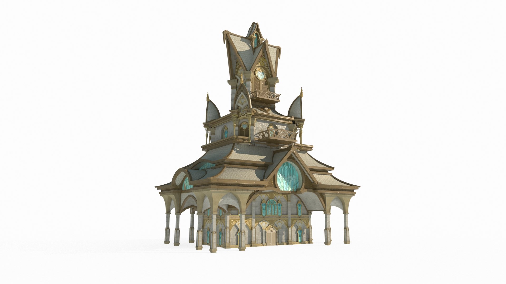 Mythical Style Architectural Temple 3D Model - TurboSquid 2099432