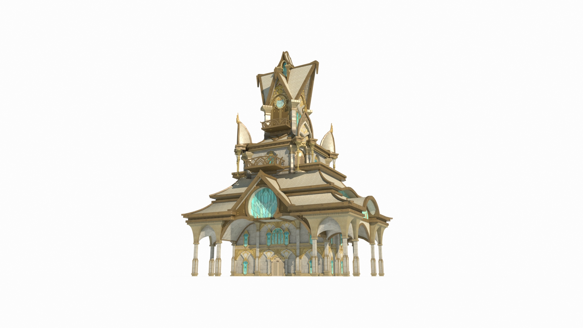 Mythical Style Architectural Temple 3D Model - TurboSquid 2099432