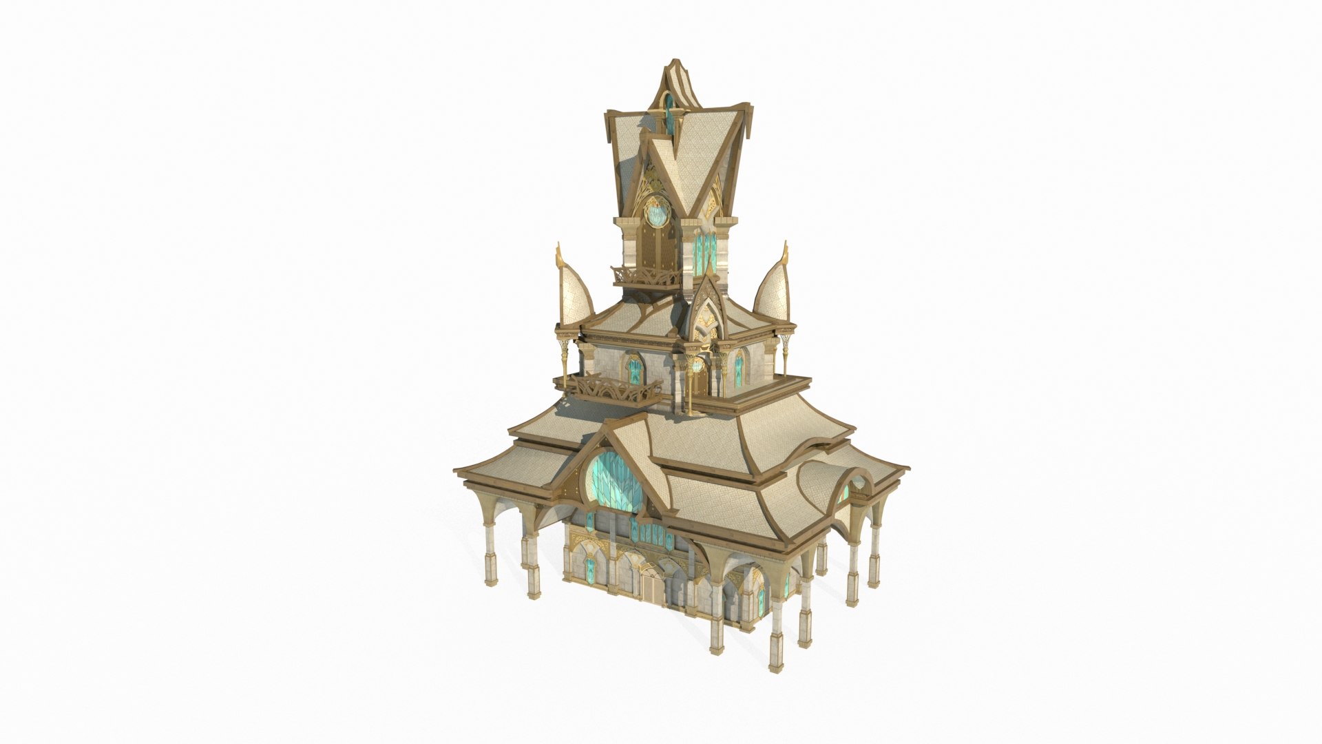 Mythical Style Architectural Temple 3D Model - TurboSquid 2099432