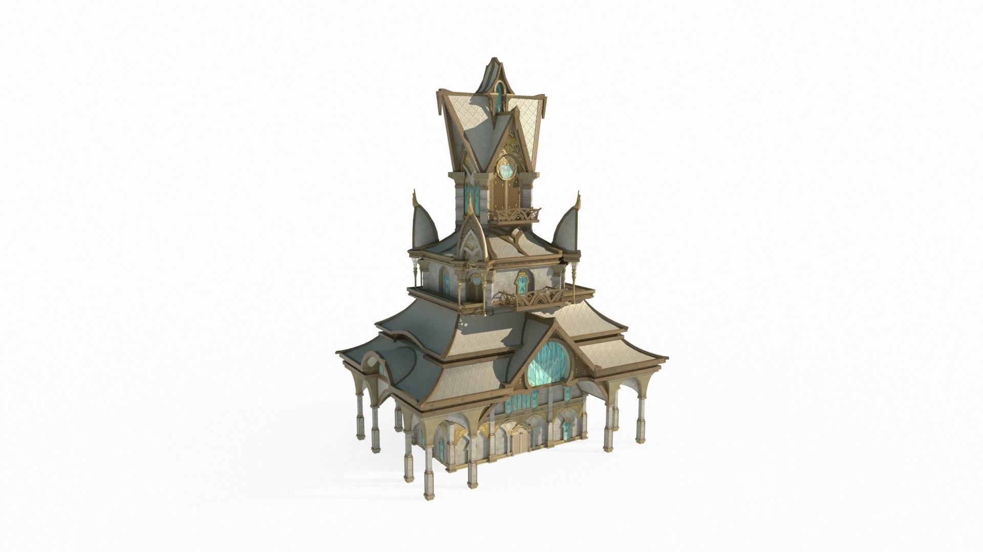 Mythical Style Architectural Temple 3D Model - TurboSquid 2099432