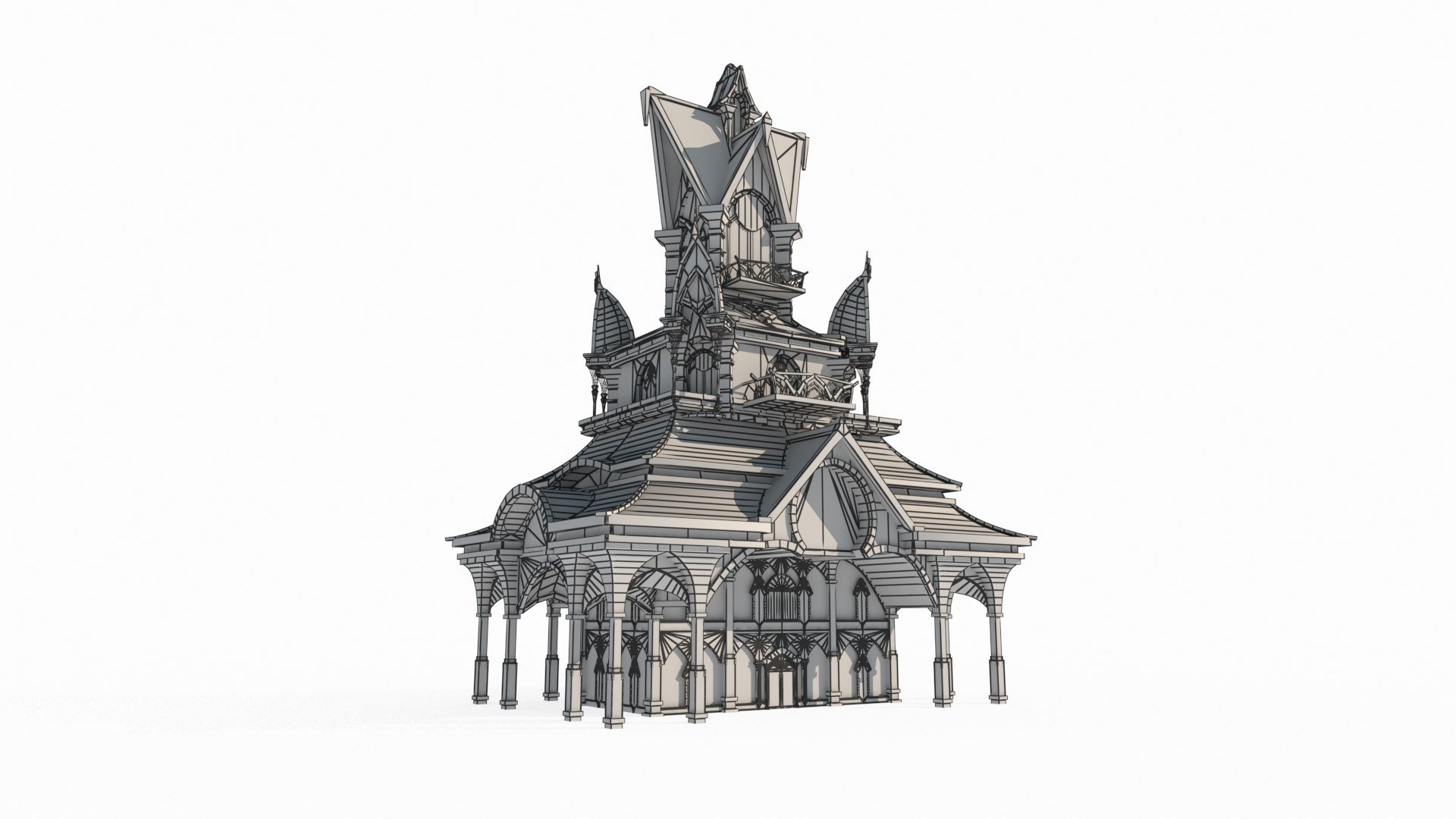 Mythical Style Architectural Temple 3D Model - TurboSquid 2099432
