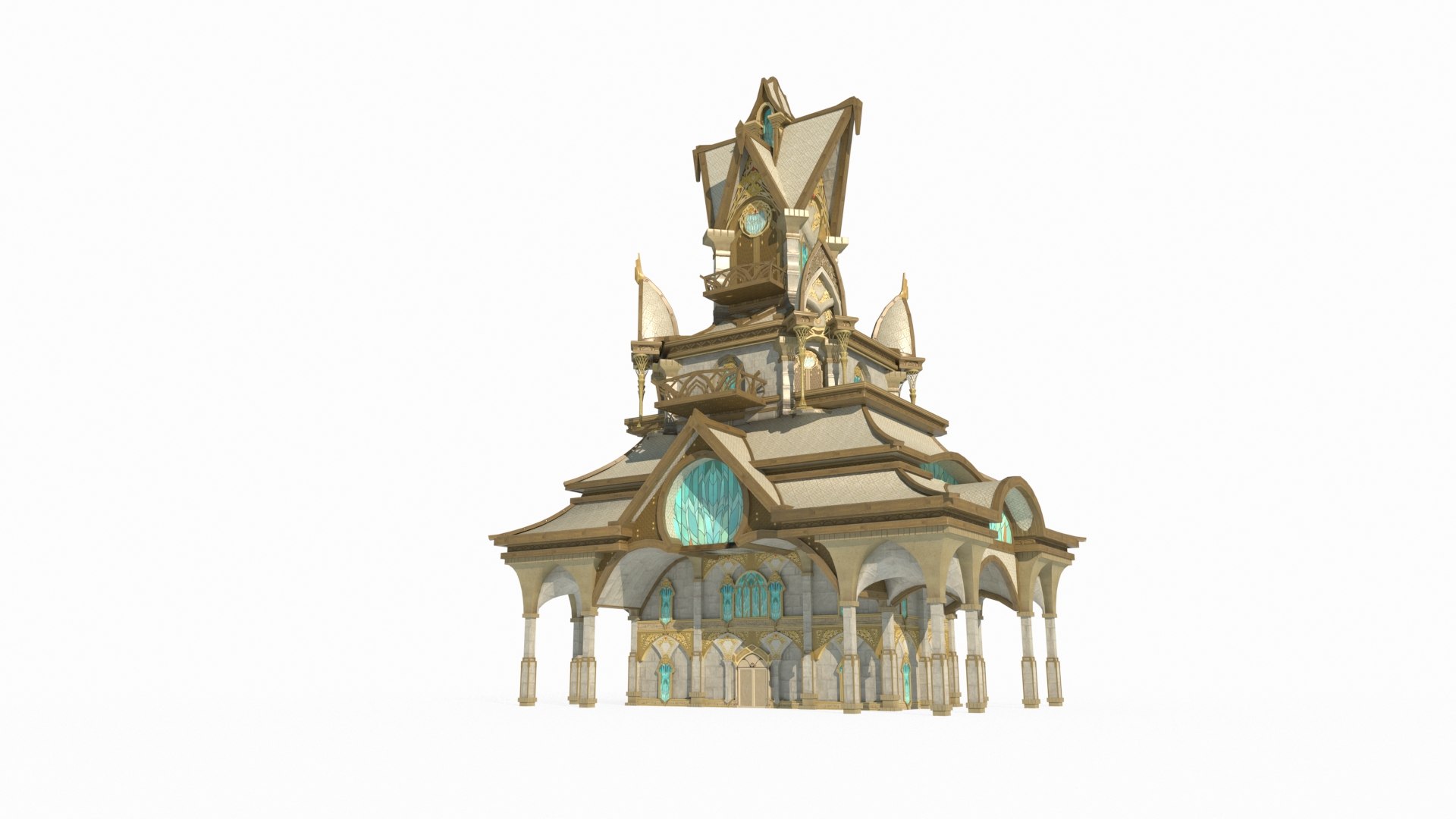 Mythical Style Architectural Temple 3D Model - TurboSquid 2099432