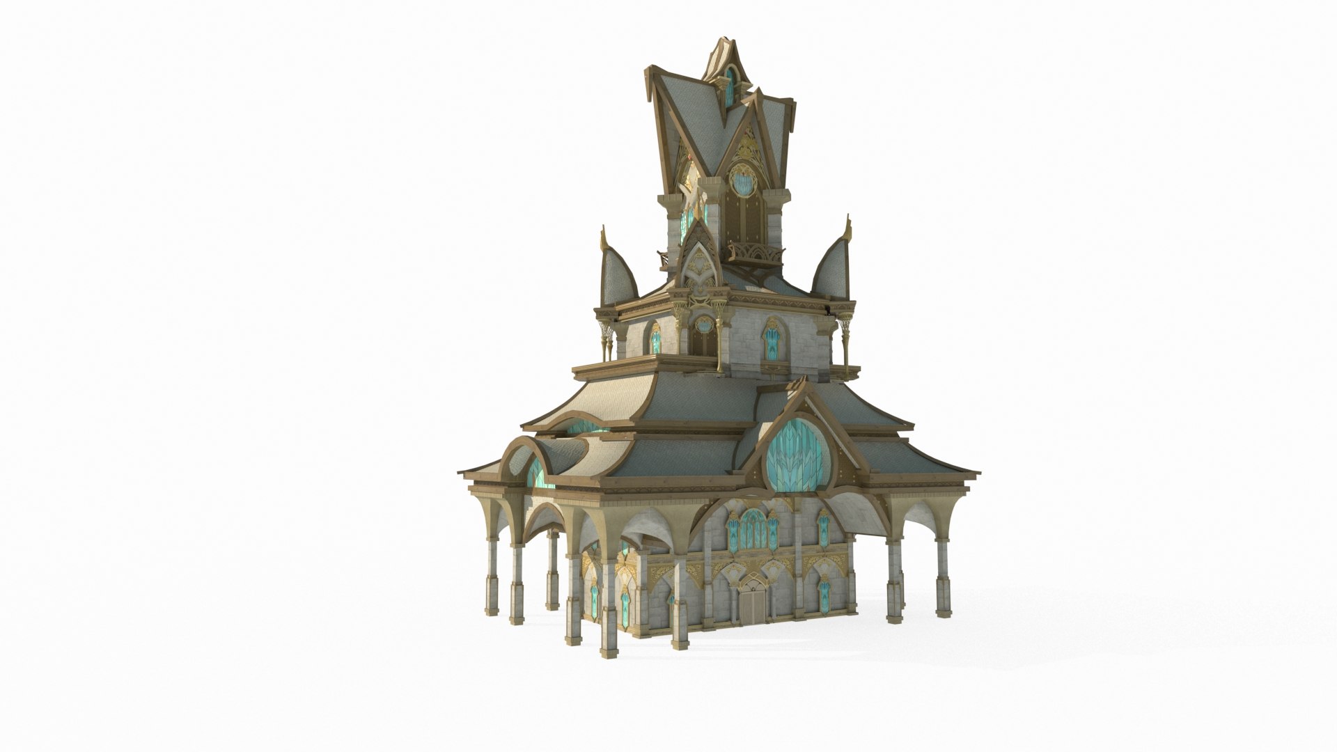 Mythical Style Architectural Temple 3D Model - TurboSquid 2099432
