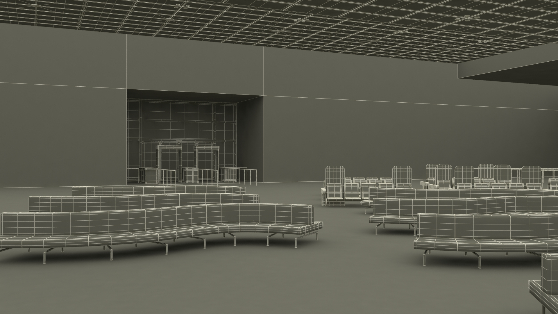 Airport Terminal Waiting Area Model - TurboSquid 2320949