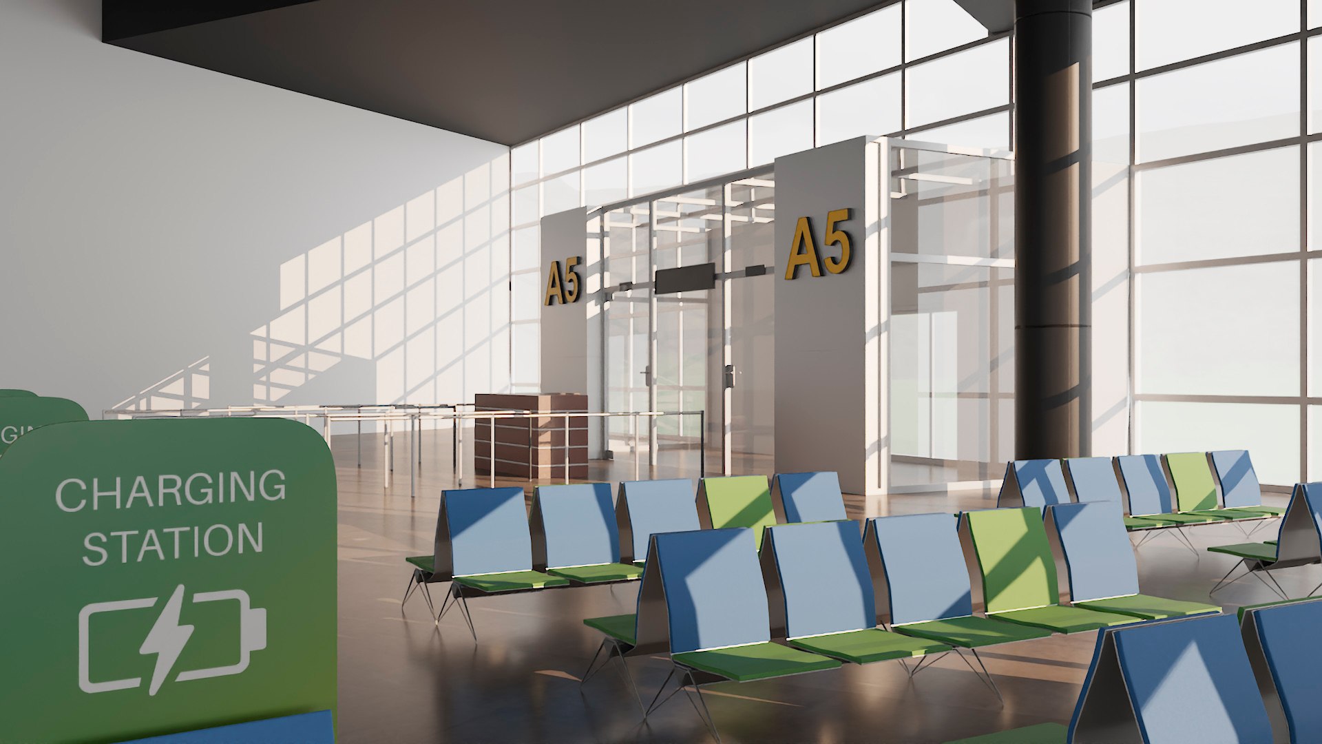 Airport Terminal Waiting Area Model - TurboSquid 2320949
