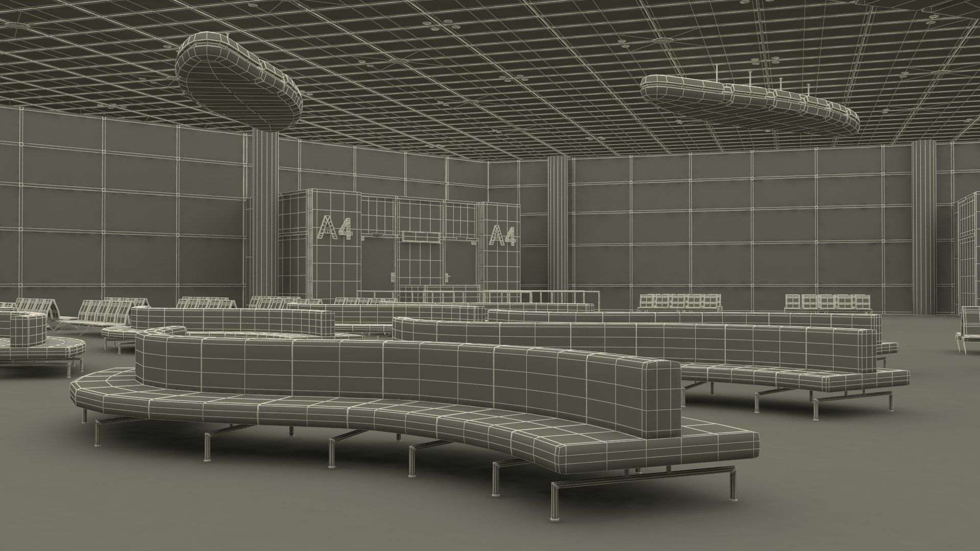 Airport Terminal Waiting Area Model - TurboSquid 2320949