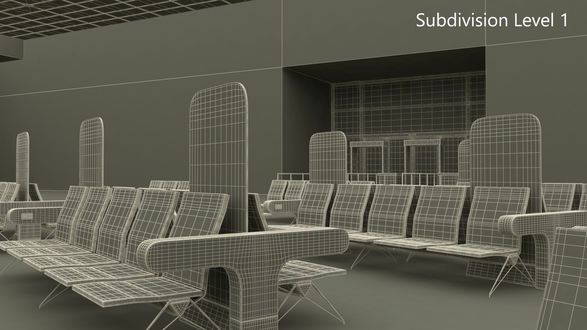 Airport Terminal Waiting Area Model - TurboSquid 2320949