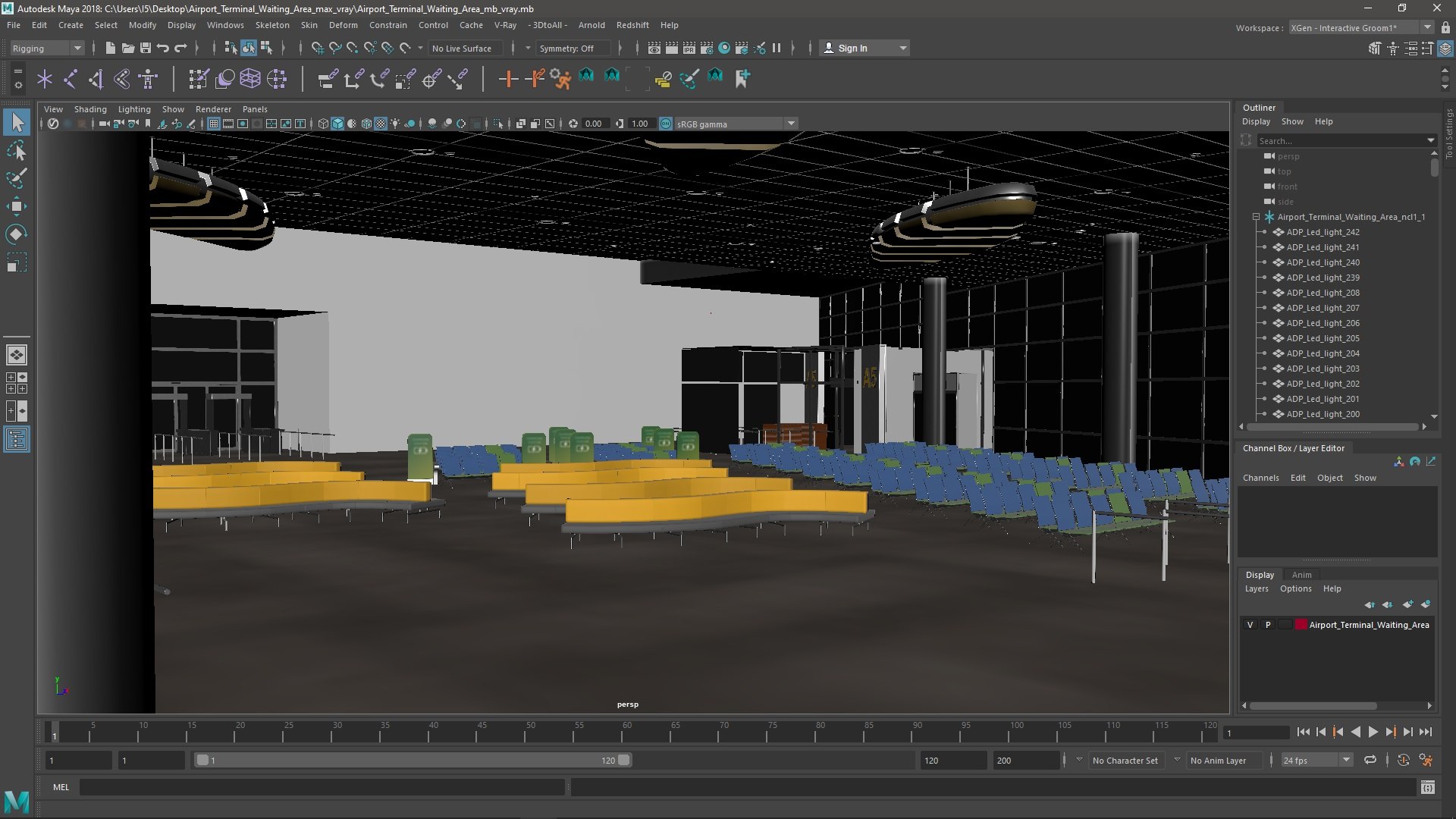 Airport Terminal Waiting Area Model - TurboSquid 2320949