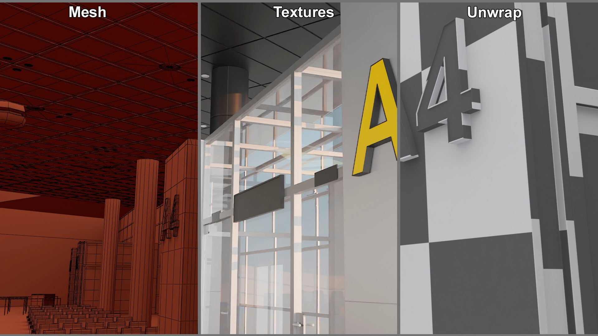 Airport Terminal Waiting Area Model - TurboSquid 2320949