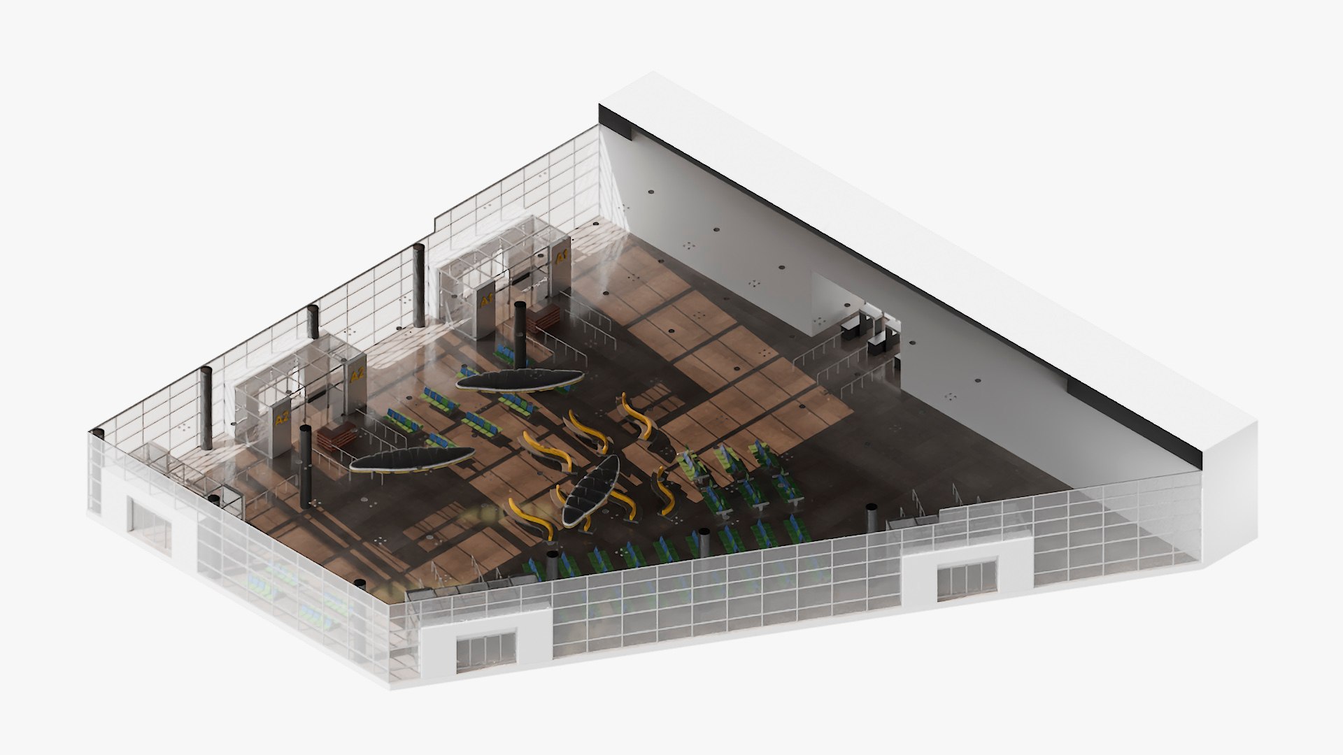 Airport Terminal Waiting Area Model - TurboSquid 2320949