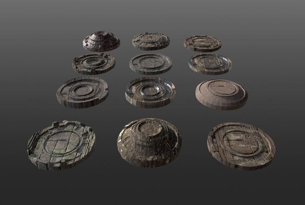 3D 3D ancient stand base KITBASH VR AR low-poly 3d model model ...