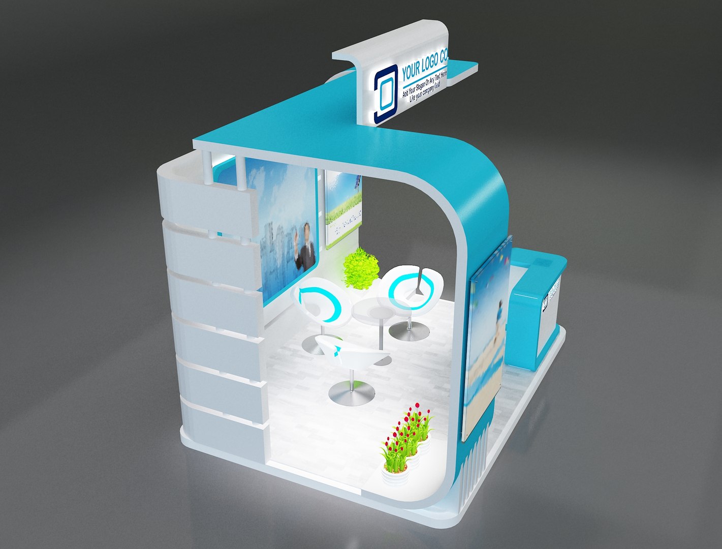 Booth Exhibition Stand A659b 3D Model - TurboSquid 2146337