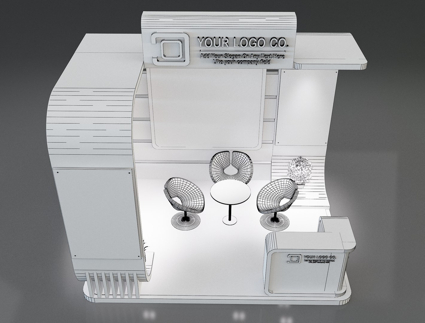 Booth Exhibition Stand A659b 3D Model - TurboSquid 2146337