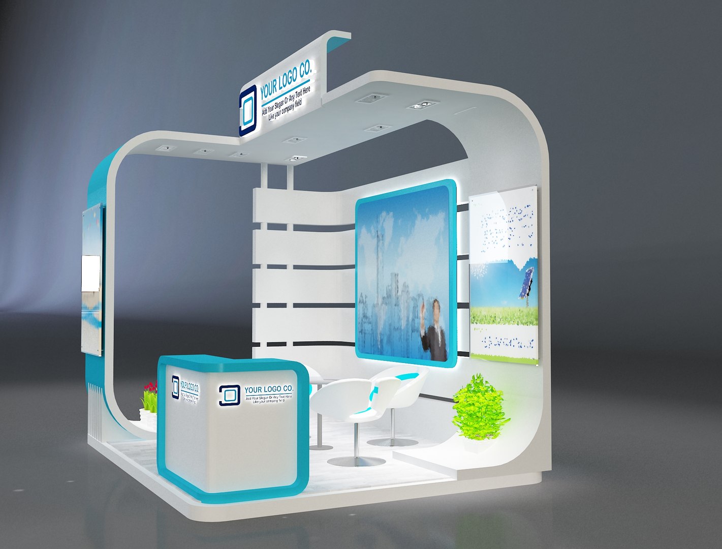 Booth Exhibition Stand A659b 3D Model - TurboSquid 2146337