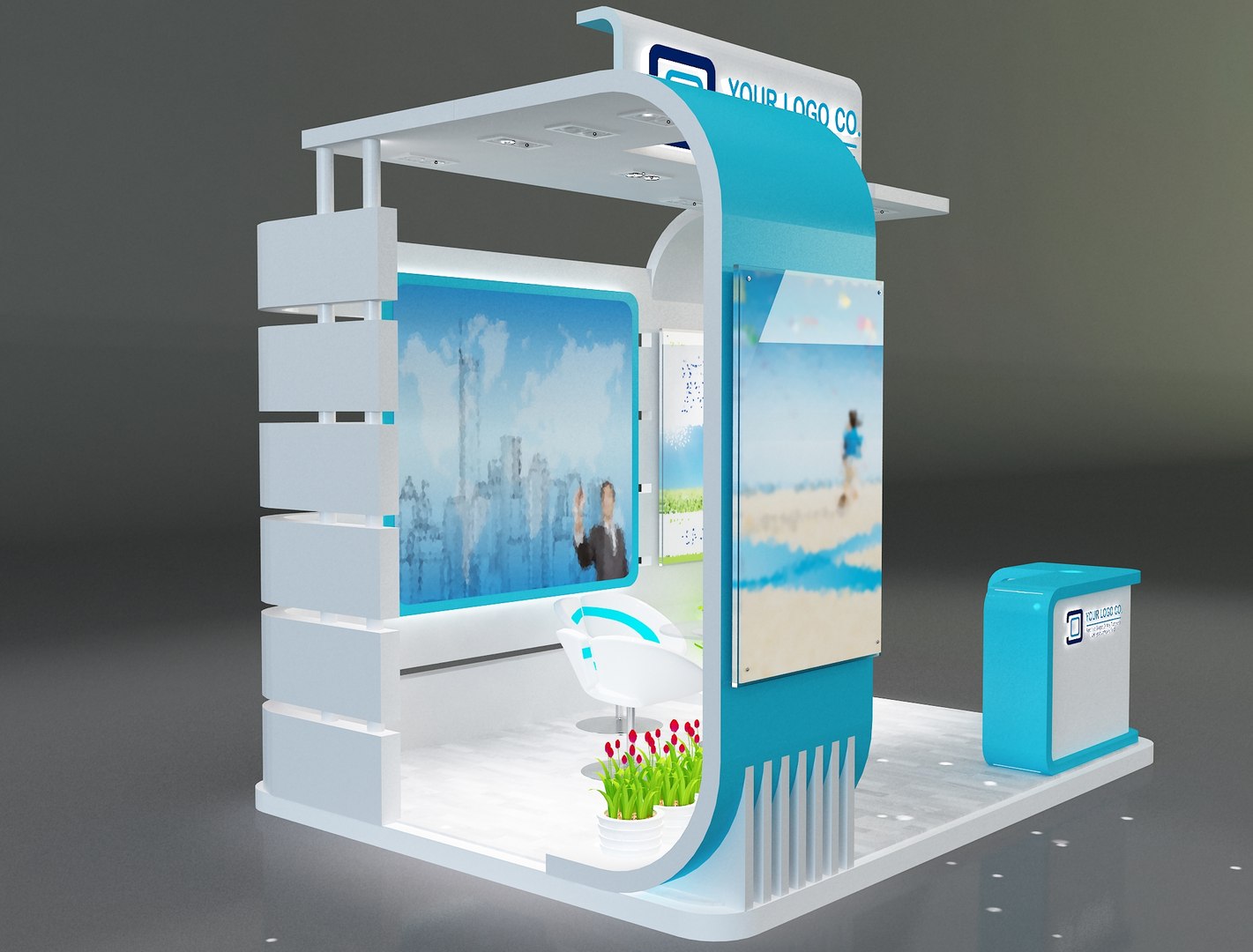 Booth Exhibition Stand A659b 3D Model - TurboSquid 2146337