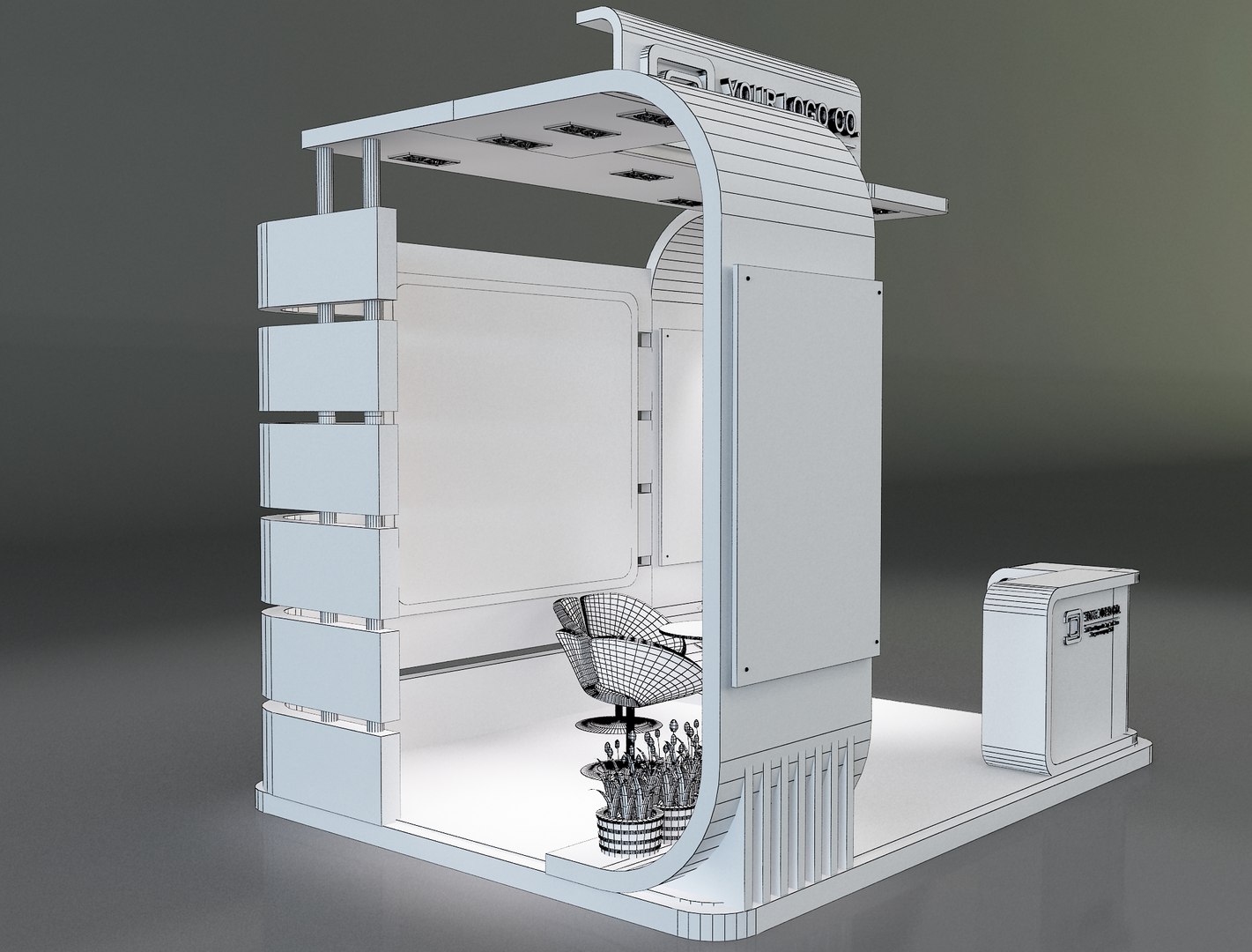 Booth Exhibition Stand A659b 3D Model - TurboSquid 2146337