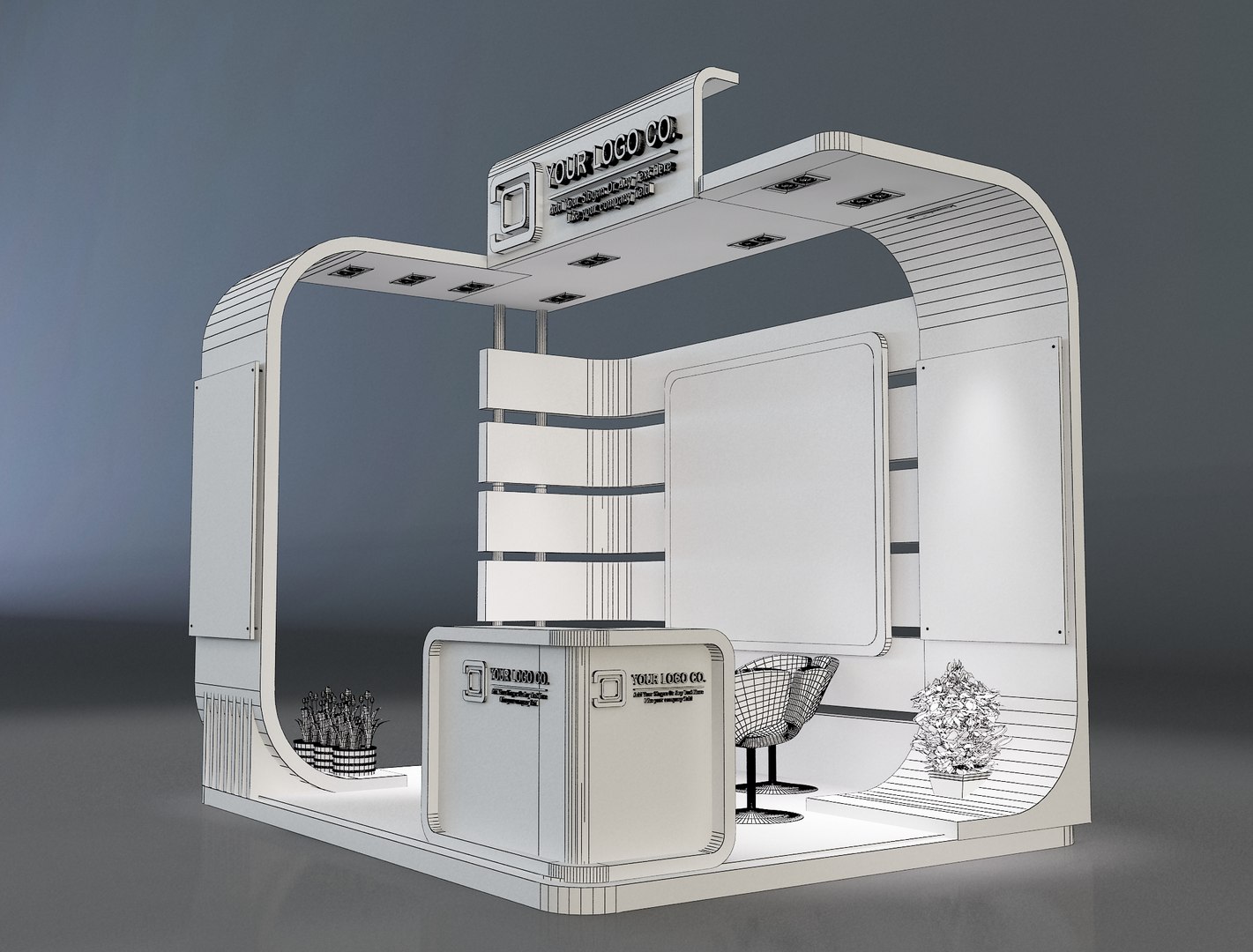 Booth Exhibition Stand A659b 3D Model - TurboSquid 2146337