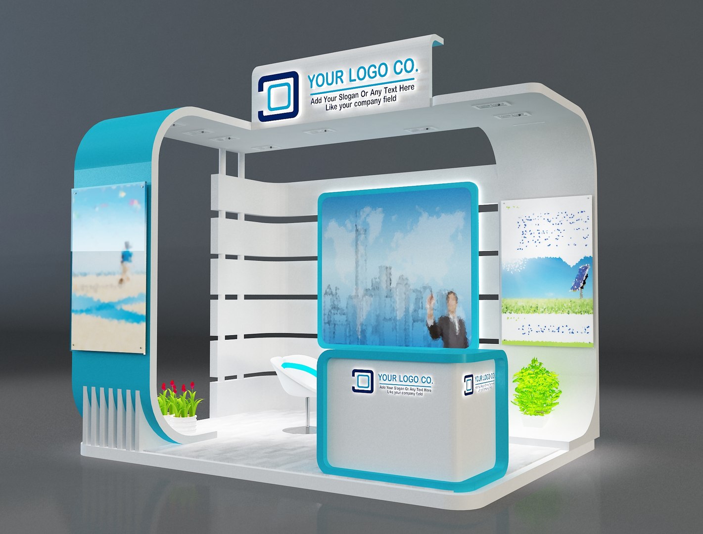 Booth Exhibition Stand A659b 3D Model - TurboSquid 2146337