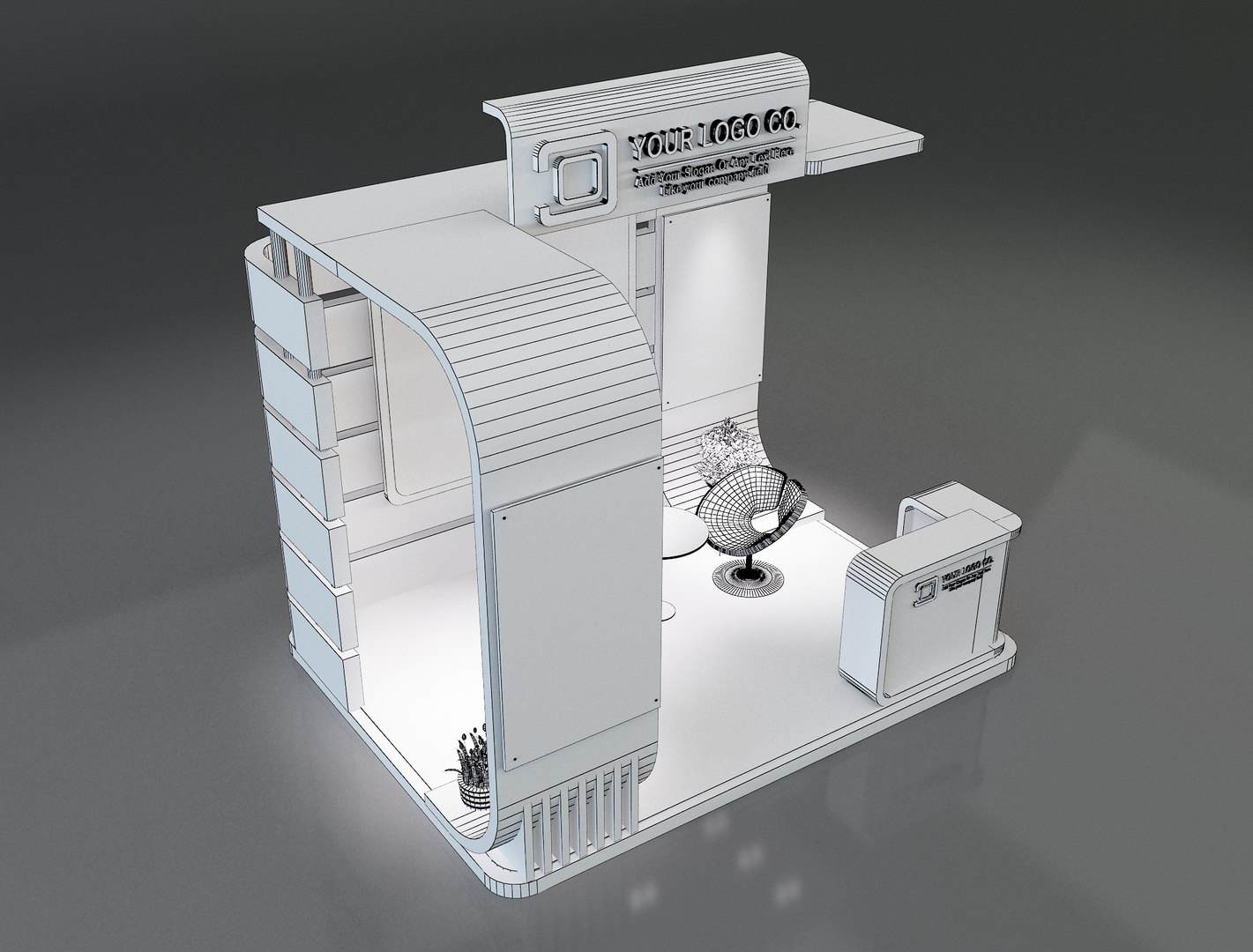 Booth Exhibition Stand A659b 3D Model - TurboSquid 2146337