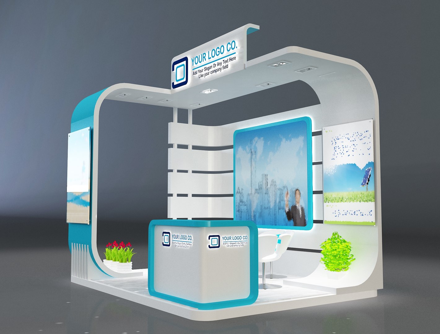 Booth Exhibition Stand A659b 3D Model - TurboSquid 2146337