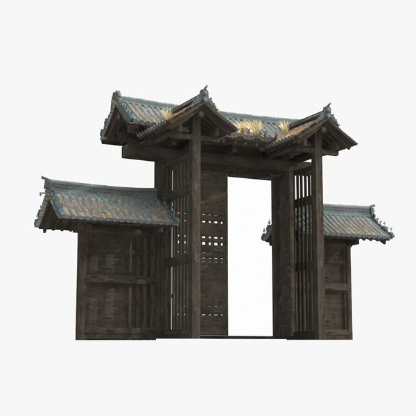 modelo 3d Gate of Ancient Asian Palace City - TurboSquid 2011280
