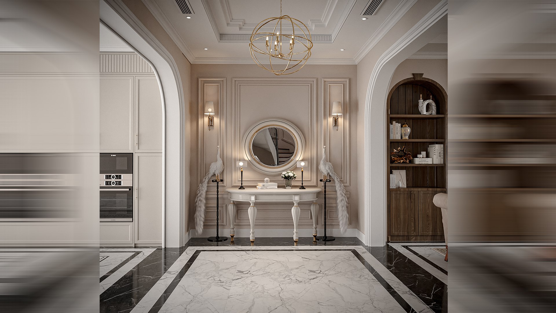 3D Model Living Kitchen Foyer Entrance Hall 05 - HanhCT - MAX FBX OBJ ...