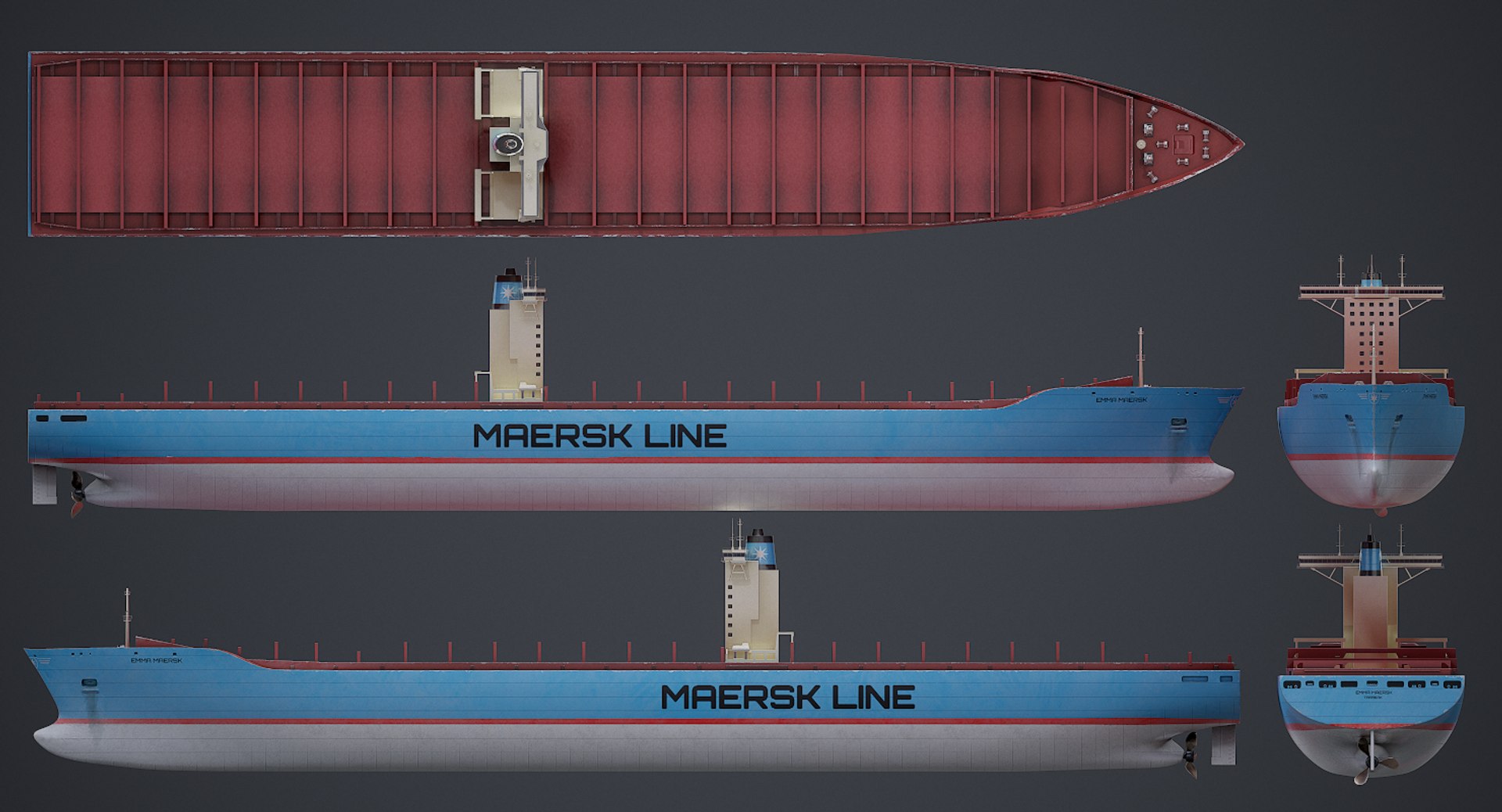 Container Ship Maersk Emma 3D Model - TurboSquid 1348494