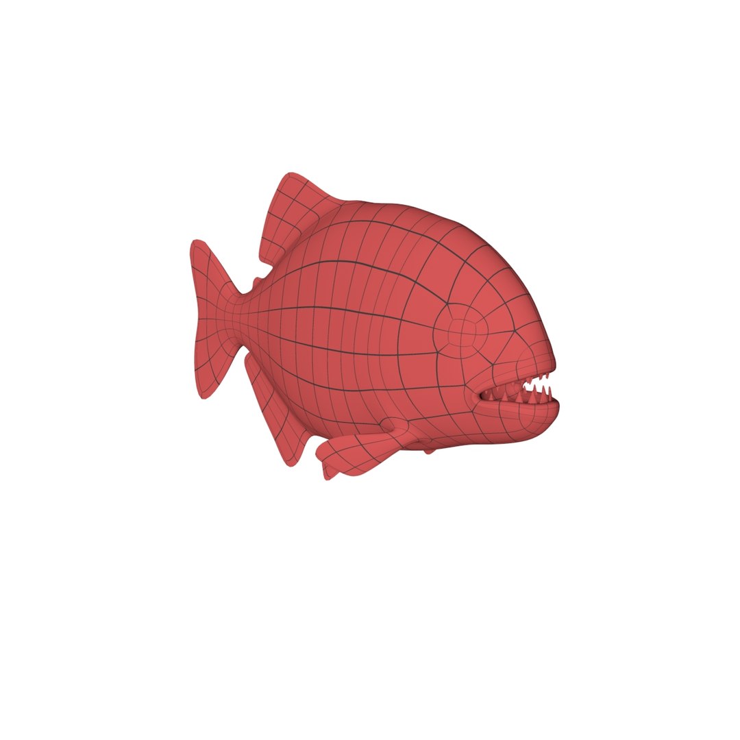 3d base mesh piranha fish
