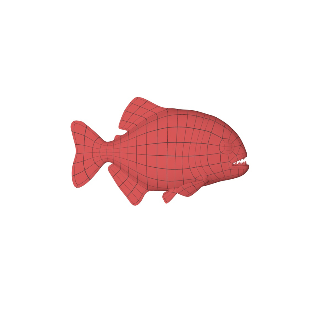 3d base mesh piranha fish