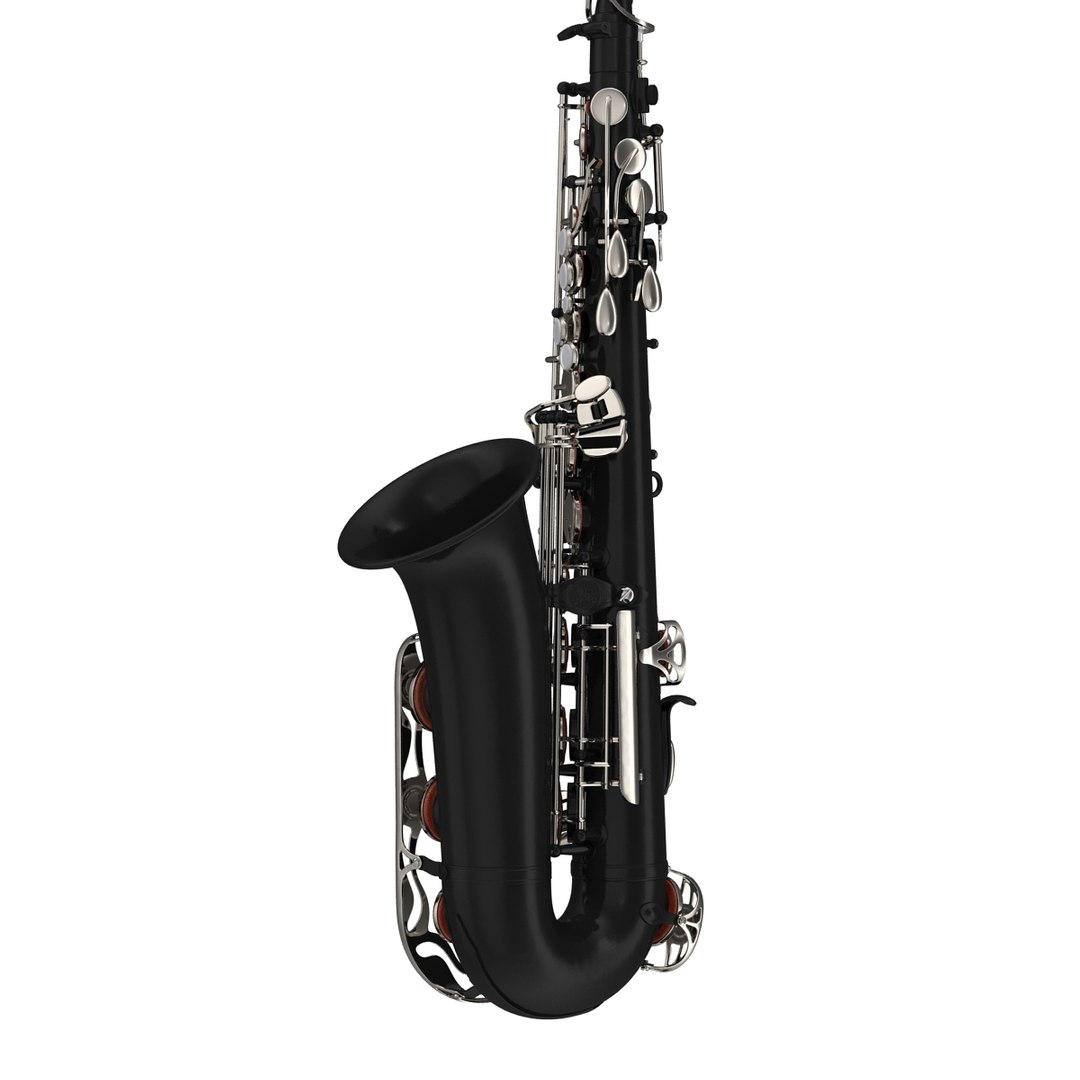 3d black saxophone model