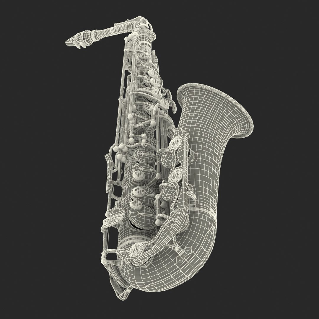 3d black saxophone model
