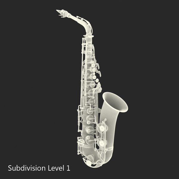 3d black saxophone model