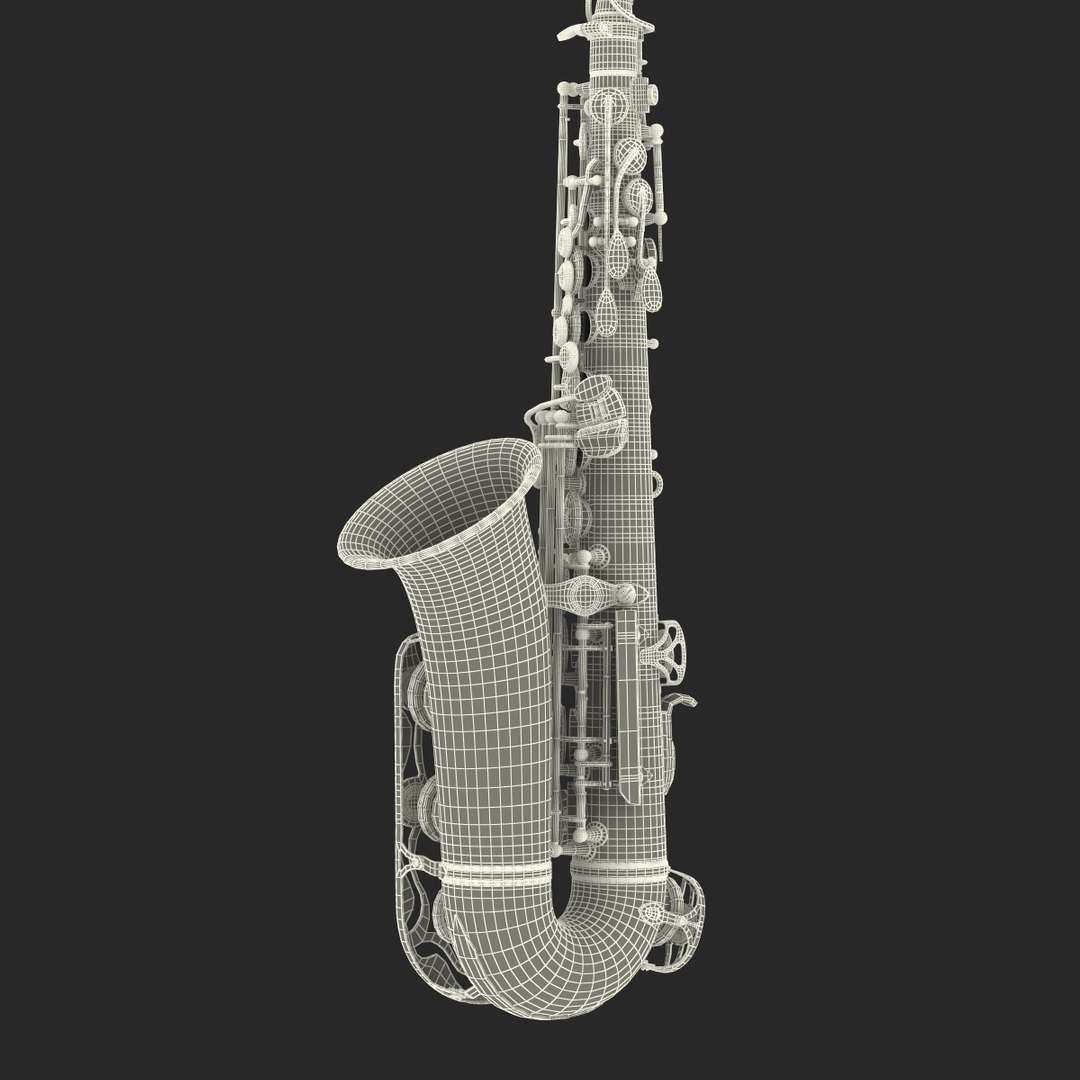 3d black saxophone model