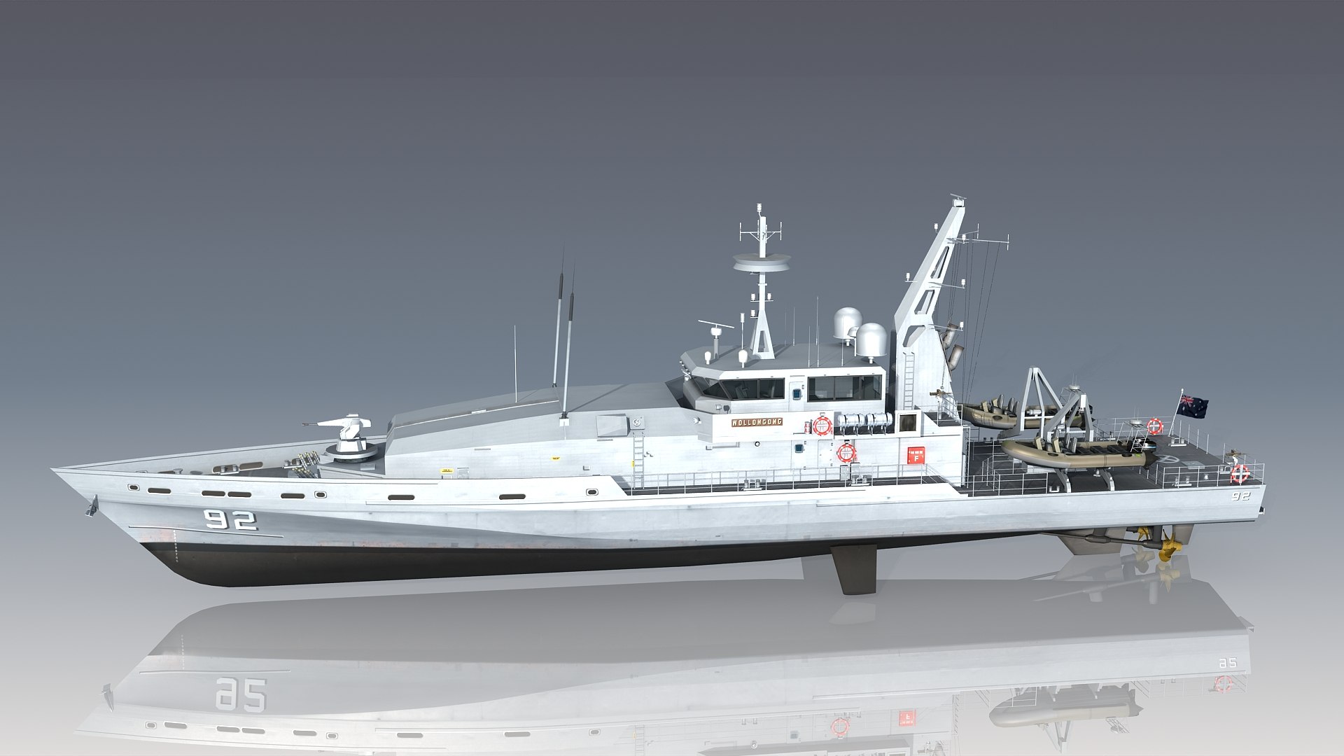 3D HMAS Wollongong P92 Royal Australian Navy Patrol Boat - TurboSquid ...
