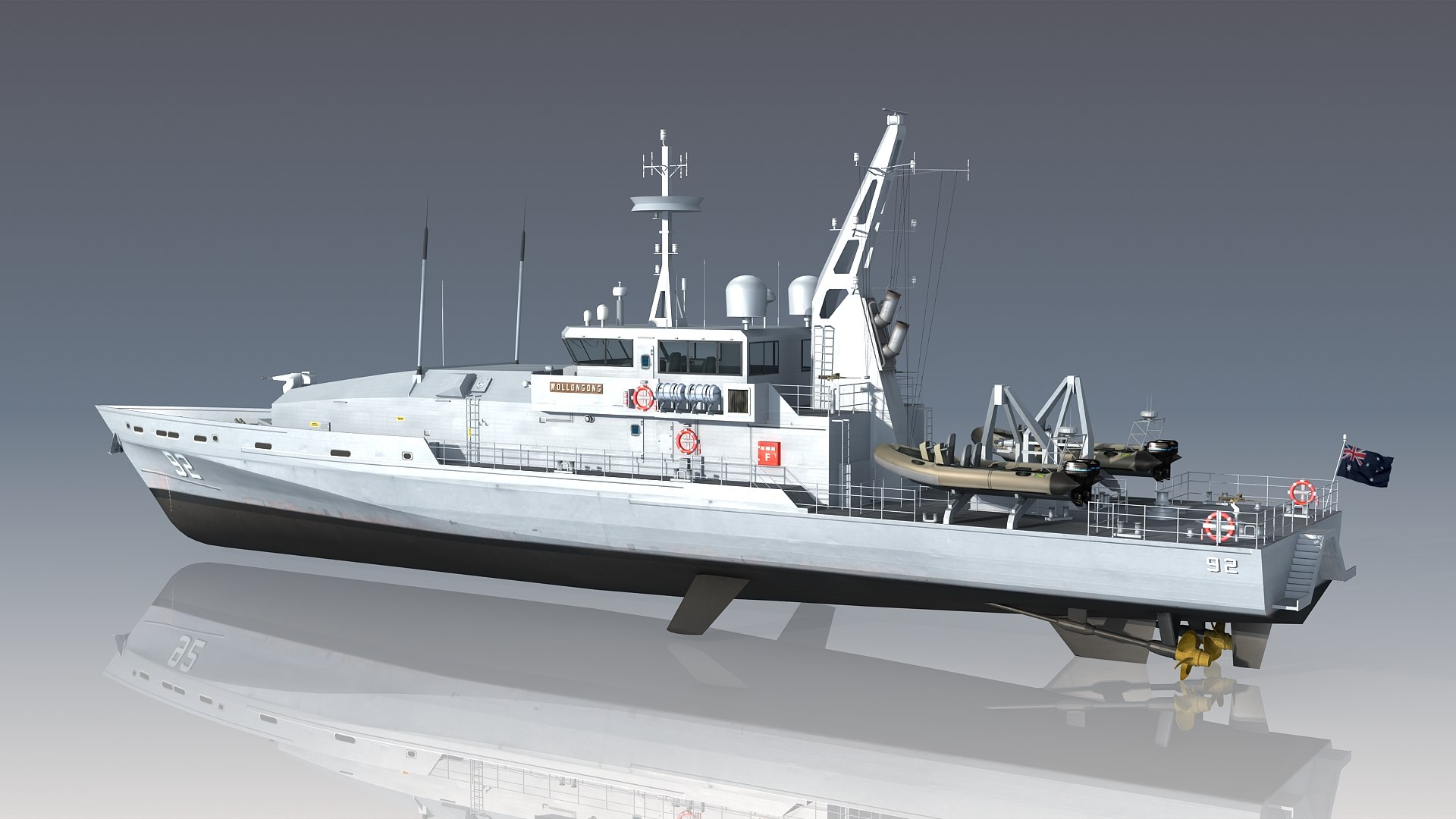 3D HMAS Wollongong P92 Royal Australian Navy Patrol Boat - TurboSquid ...