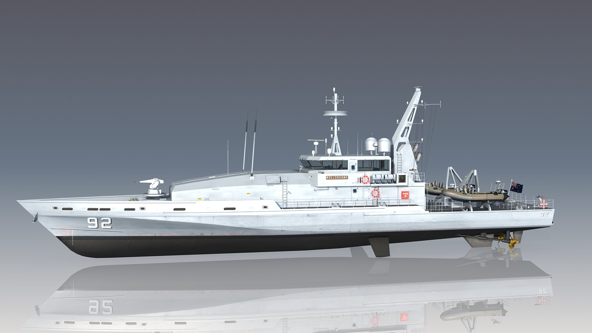 3D HMAS Wollongong P92 Royal Australian Navy Patrol Boat - TurboSquid 2196512