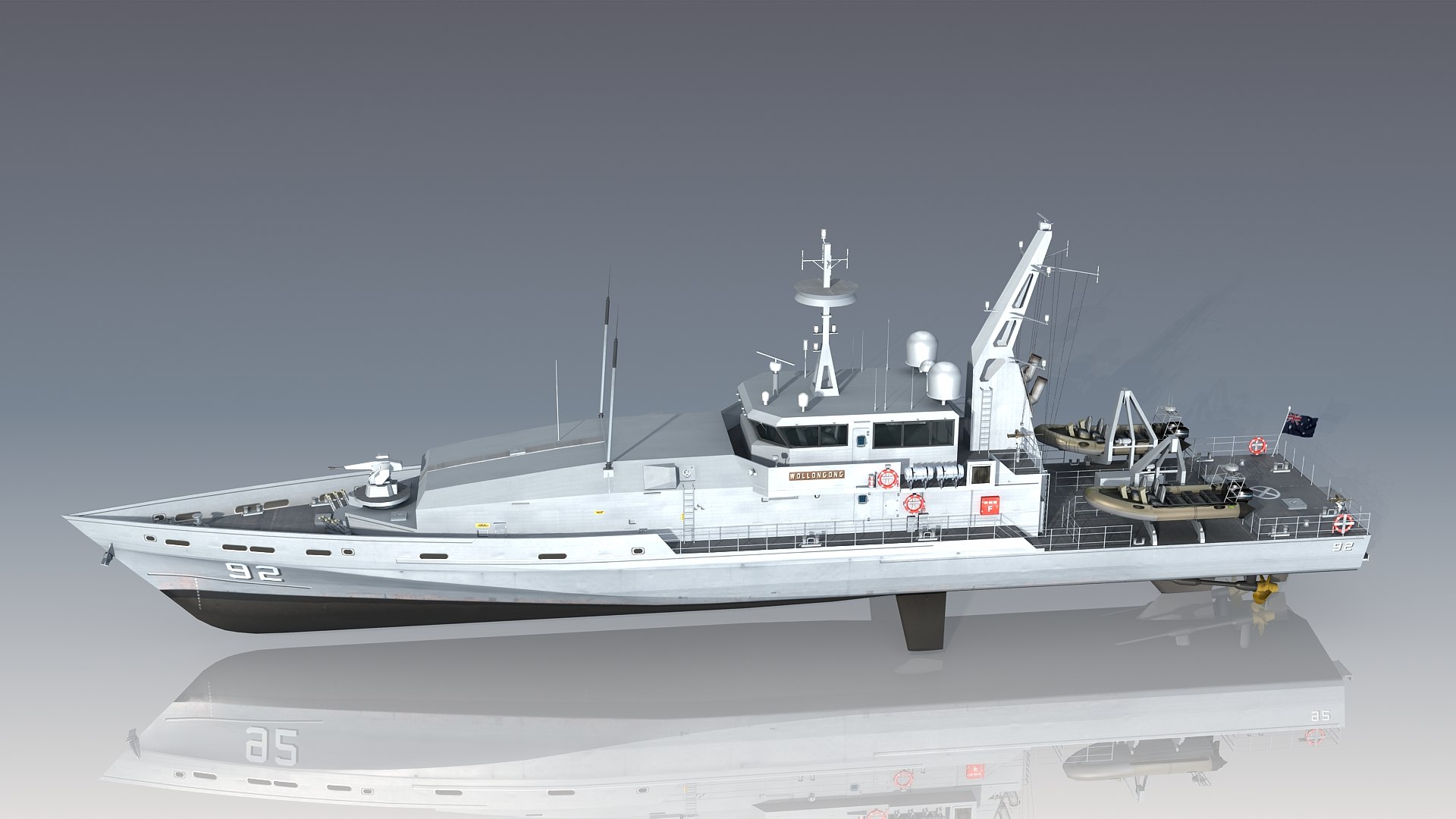 3D HMAS Wollongong P92 Royal Australian Navy Patrol Boat - TurboSquid ...