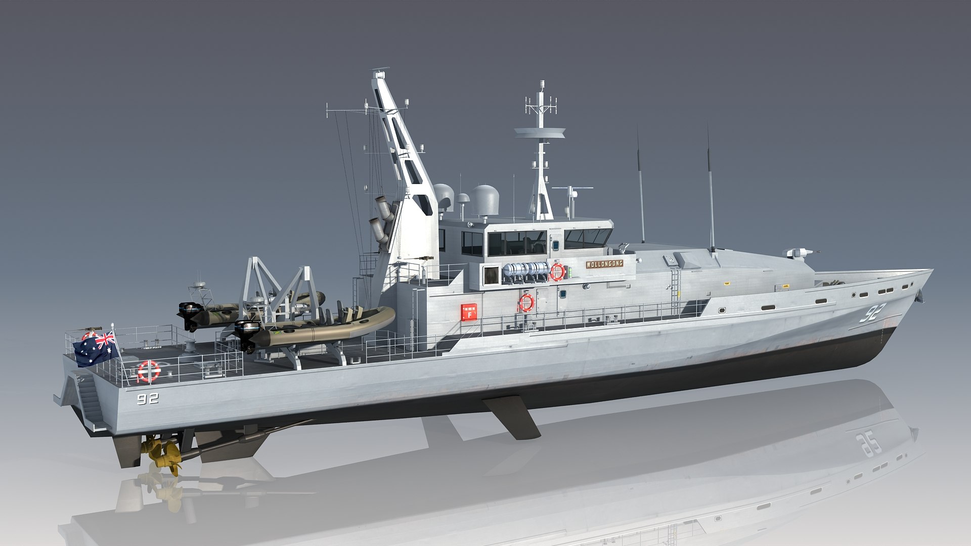 3D HMAS Wollongong P92 Royal Australian Navy Patrol Boat - TurboSquid ...
