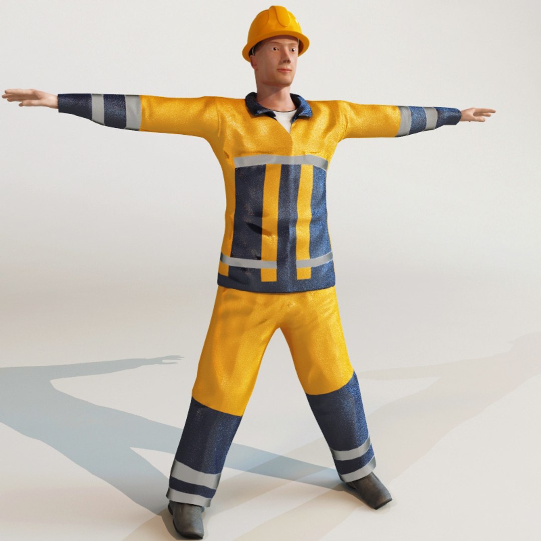 3dsmax worker rigged