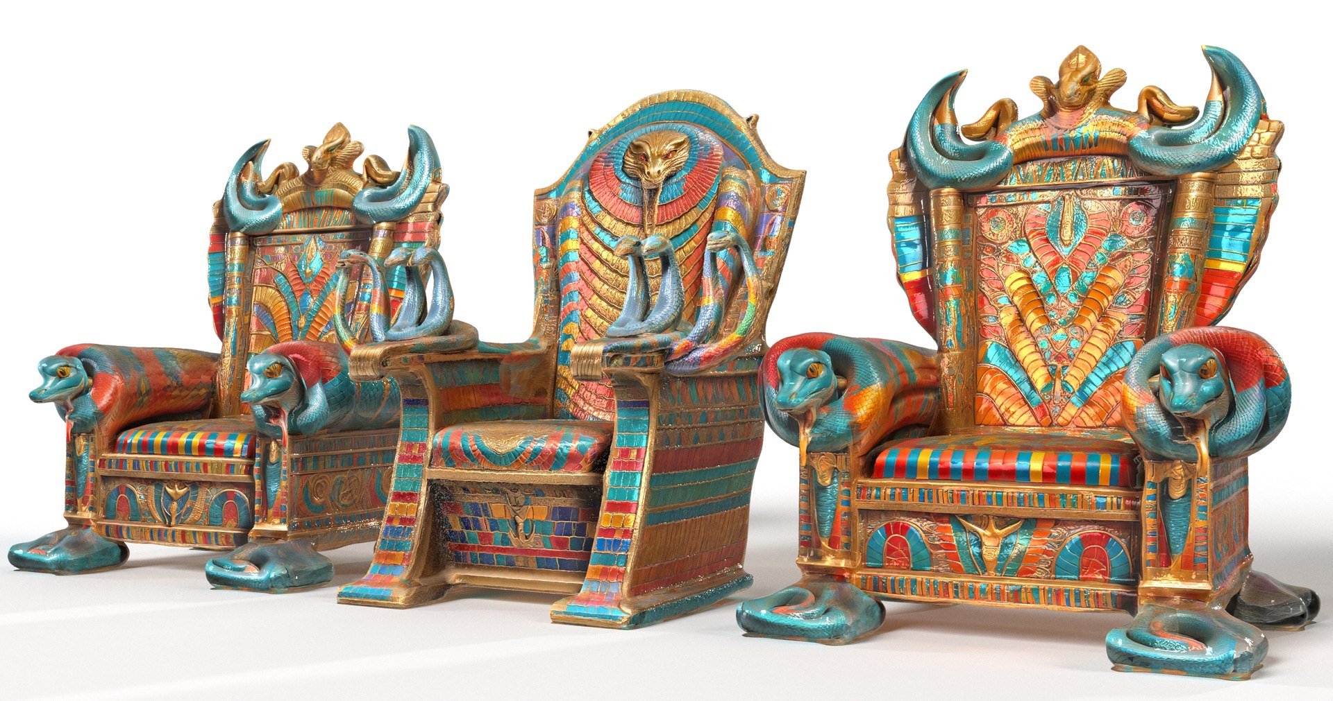 3D Ancient Egyptian Thrones Pack - TurboSquid 2303352