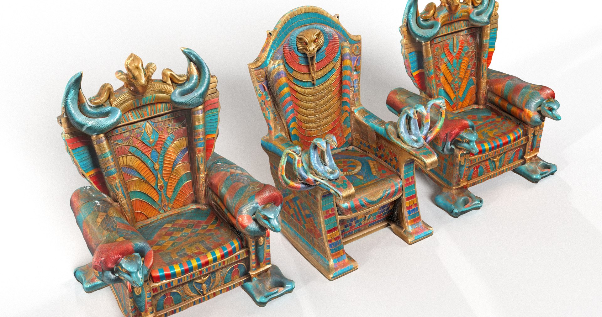 3D Ancient Egyptian Thrones Pack - TurboSquid 2303352