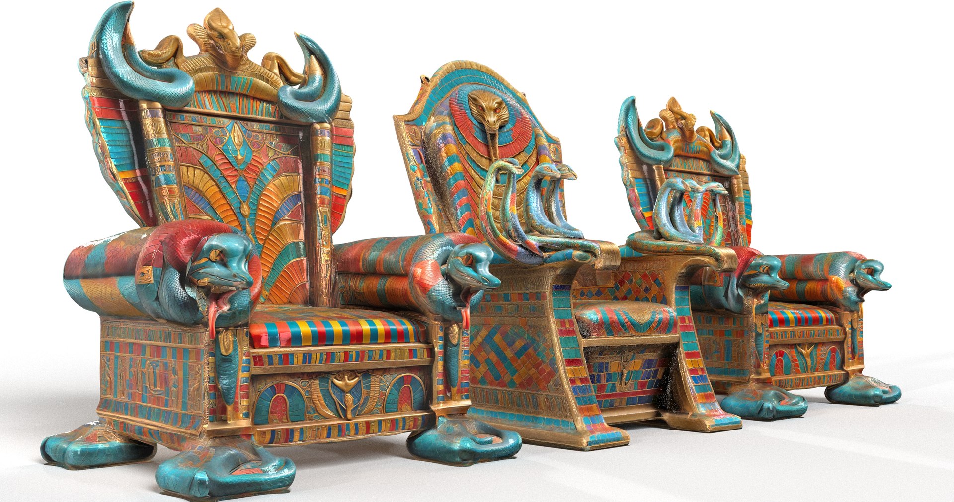 3D Ancient Egyptian Thrones Pack - TurboSquid 2303352