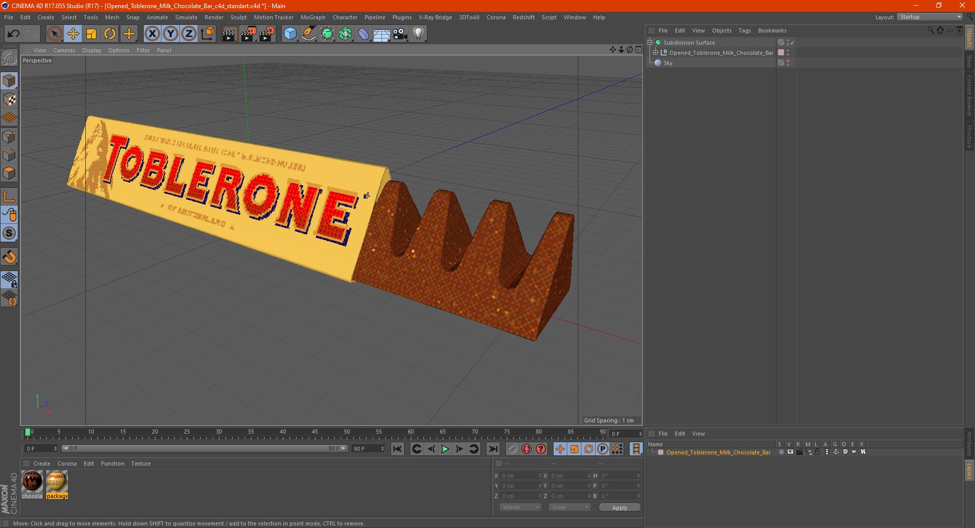 Opened Toblerone Milk Chocolate Bar 3D model - TurboSquid 1769330