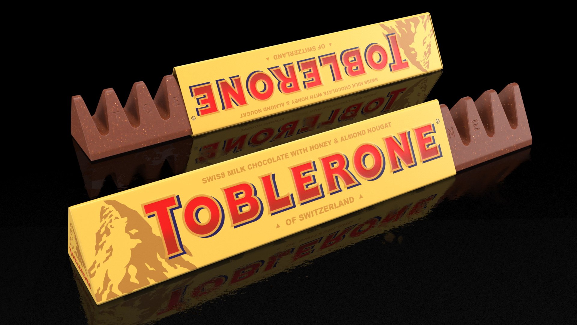 Opened Toblerone Milk Chocolate Bar 3D model - TurboSquid 1769330