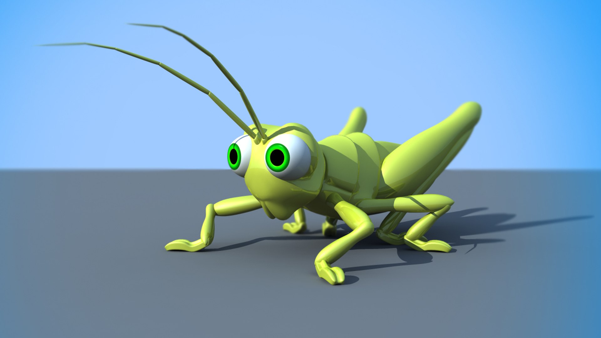 3d Cartoony Grasshopper Model